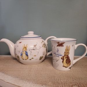 Dining | Beatrix Potter Peter Rabbit Matching Teapot And Cup Set | Poshmark